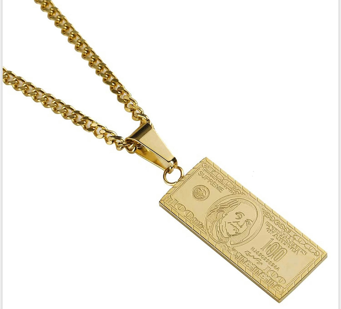 100 Dollar Bill Necklace – Bijoux.Co. Jewelry